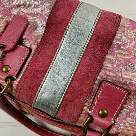 Coach | Bags | Coach Signature 286 Metallic Detail Satchel Handbag ...
